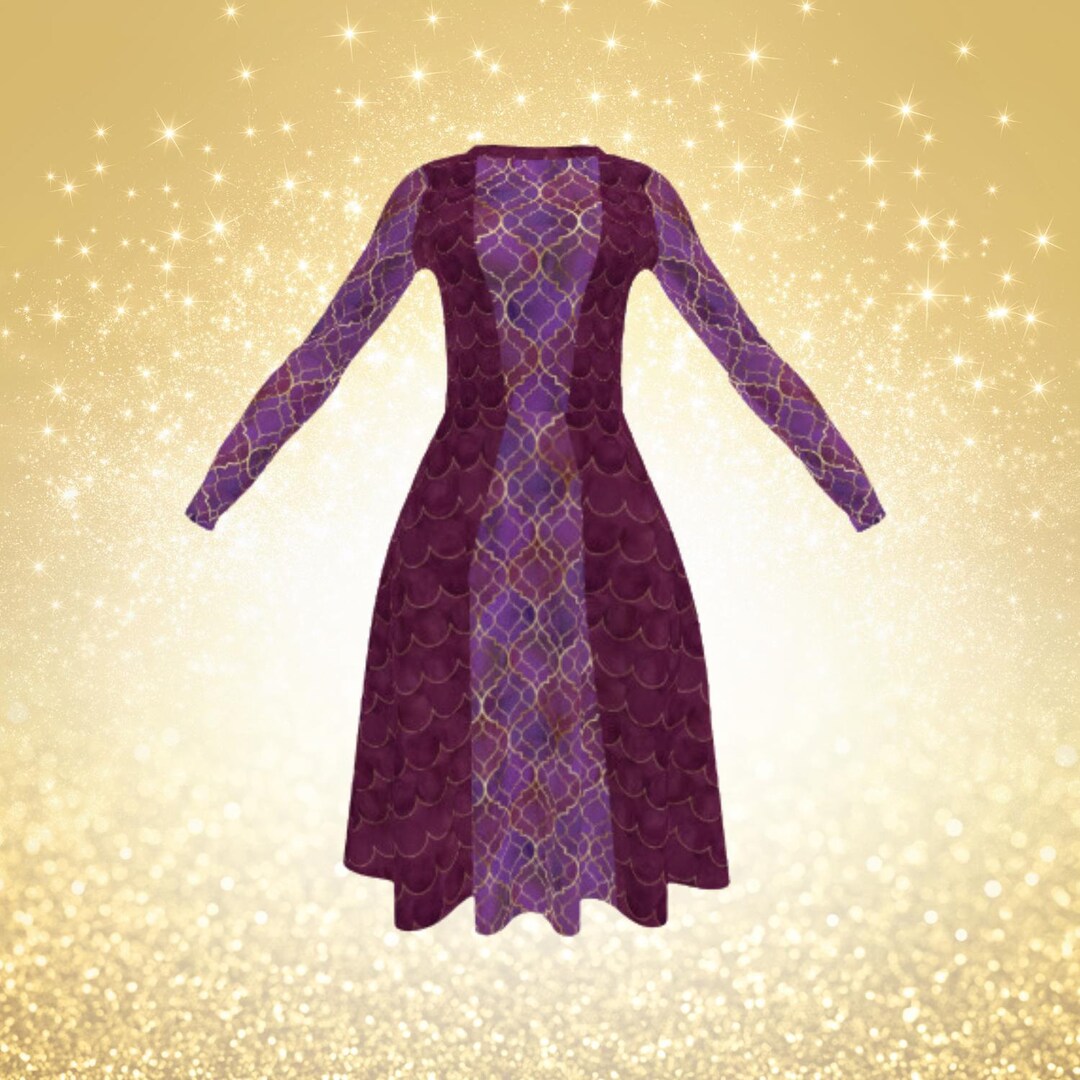 Dragon Scale Mermaid Dress Red Long Sleeve Mermaid Scale Midi Dress ...