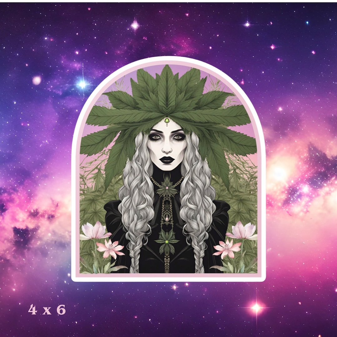 Pink Floral Weed Decal Stoner Art Cannabis Sticker Gothic Garden 420 Decal Stoner Gift Women 420 ...