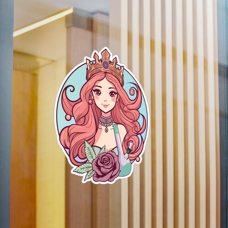 420 Queen Cannabis Decal Cute Stoner Girl Floral Bong Sticker 420 ...
