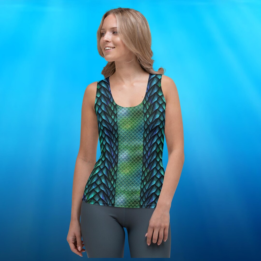 Green Dragon Scale Tank Top Mermaid Scale Tank Mythical Dragon Shirt ...
