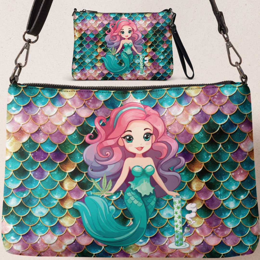Mermaid Scale Crossbody Bag Cannabis Mermaid Unique Stoner - Etsy