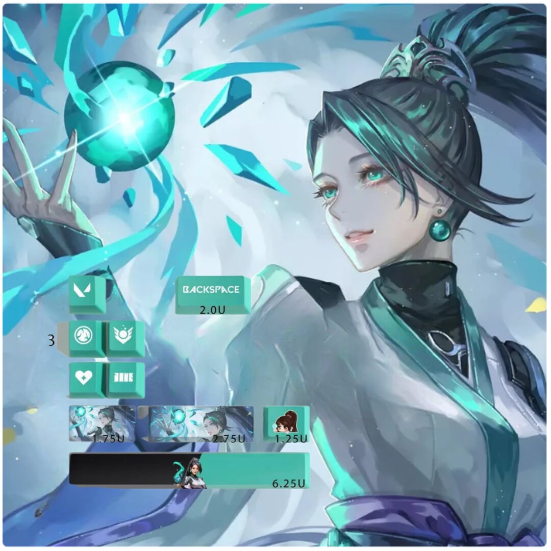 SAGE - Valorant Key Caps - Valorant Keycap - Valorant Keycaps - Sage Keycaps - Sage Valorant ...