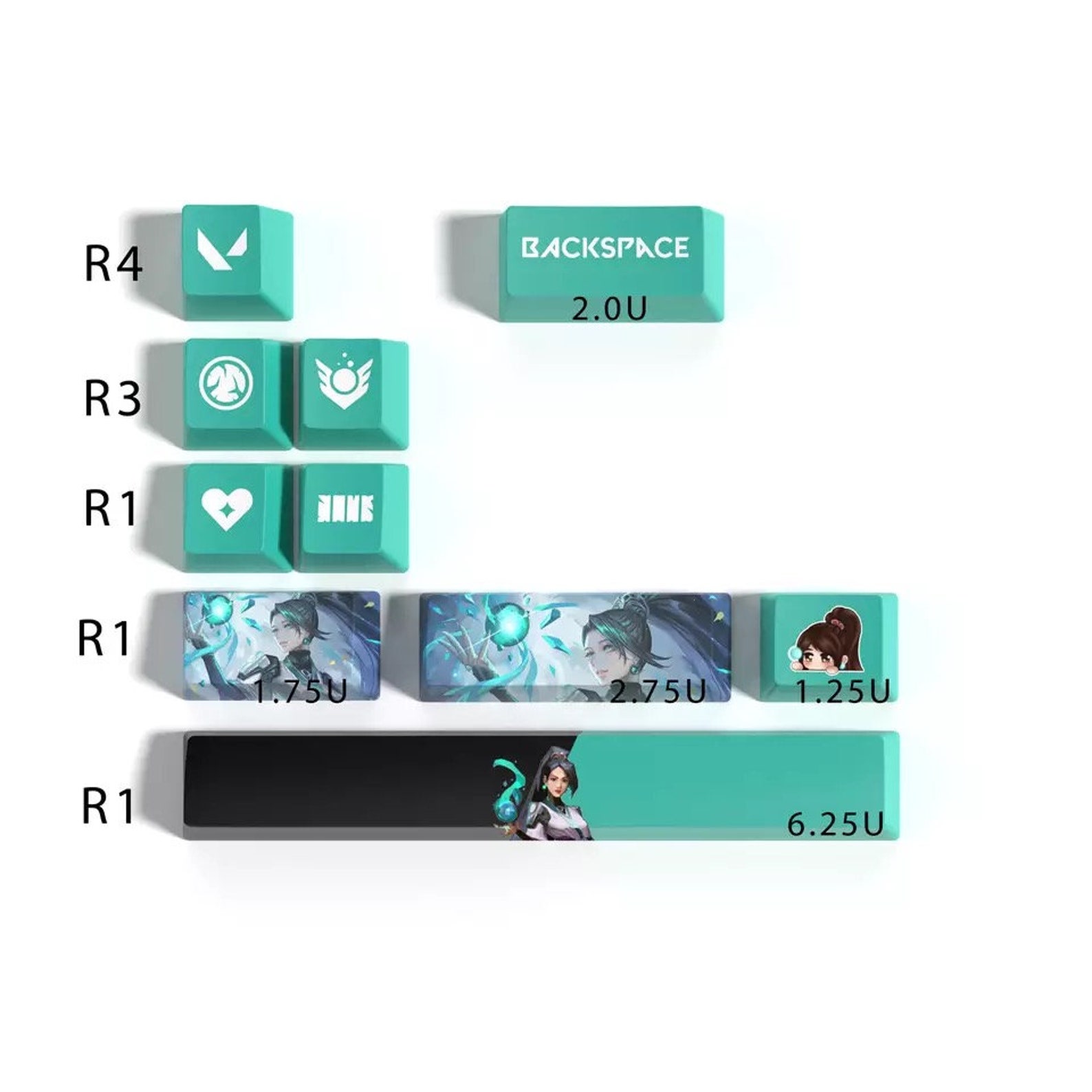 SAGE Valorant Key Caps Valorant Keycap Valorant Keycaps Sage Keycaps ...