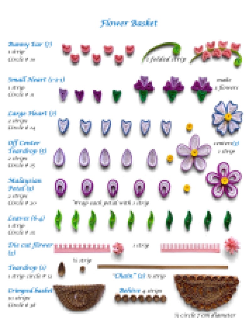 Quilled Flower Basket Intermediate 4hrs - Etsy