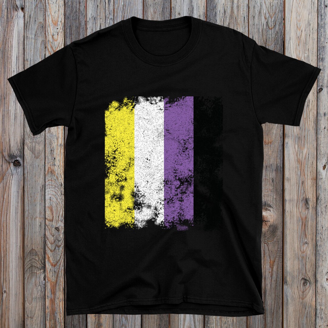 Nonbinary Flag Distressed LGBTQIA T-shirt - Etsy