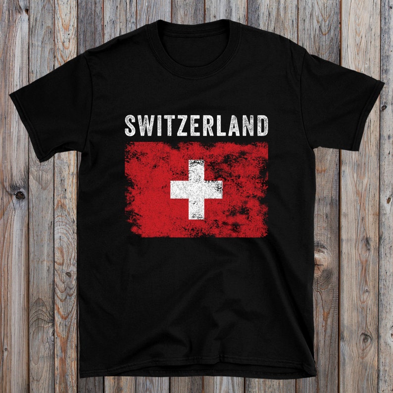 Switzerland Flag Distressed Swiss Flag T-shirt - Etsy
