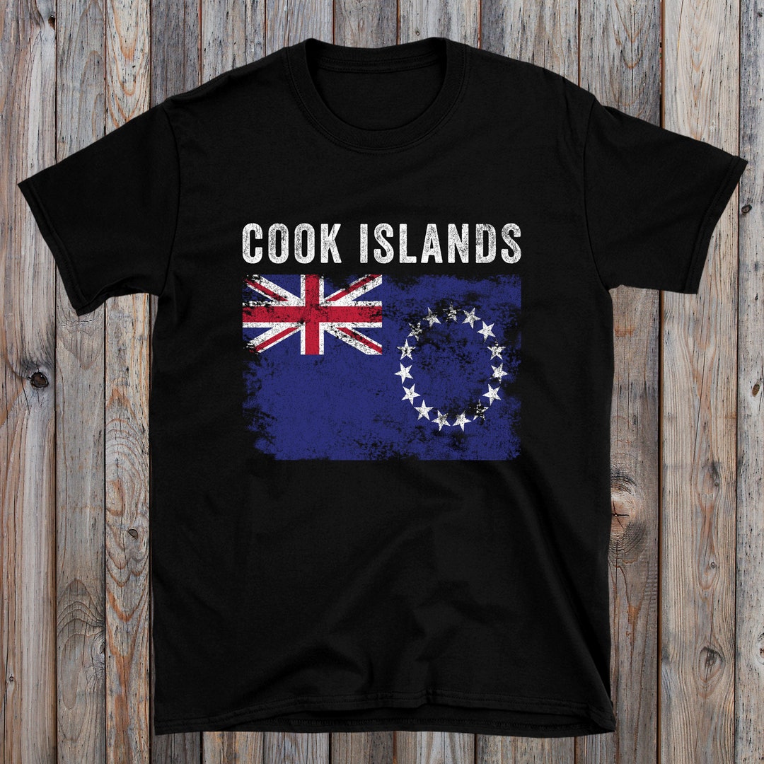 Cook Islands Flag Distressed T-shirt - Etsy