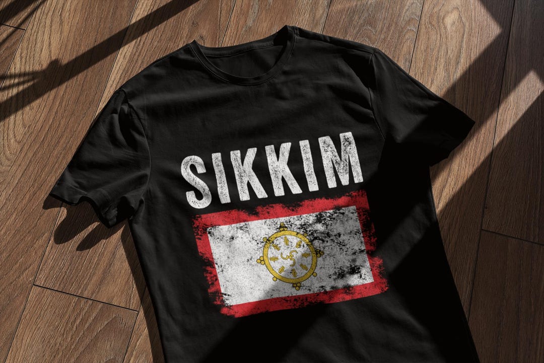 Sikkim Flag Distressed - Sikkimese Flag T-shirt - Etsy Australia
