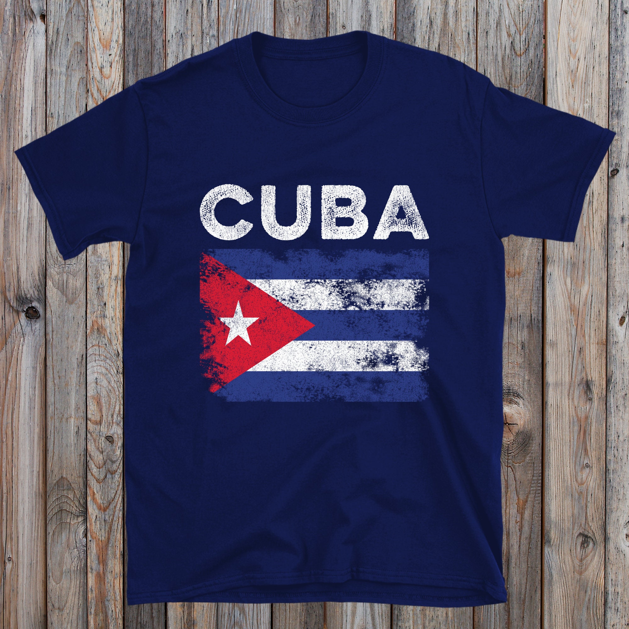 Cuba Flag Distressed Cuban Flag T-shirt - Etsy