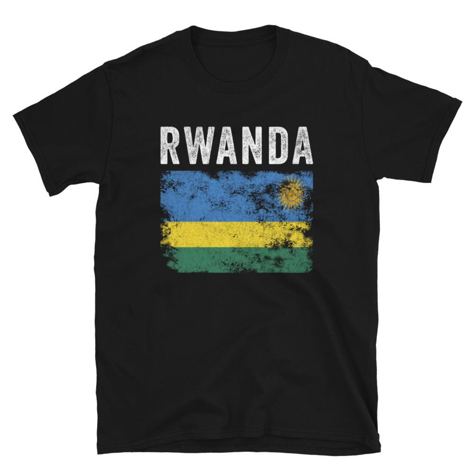 Rwanda Flag Distressed - Rwandan Flag T-shirt - Etsy