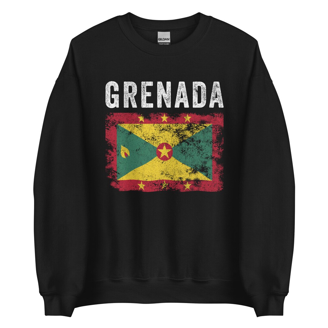 Grenada Flag Distressed Grenadian Flag Sweatshirt - Etsy