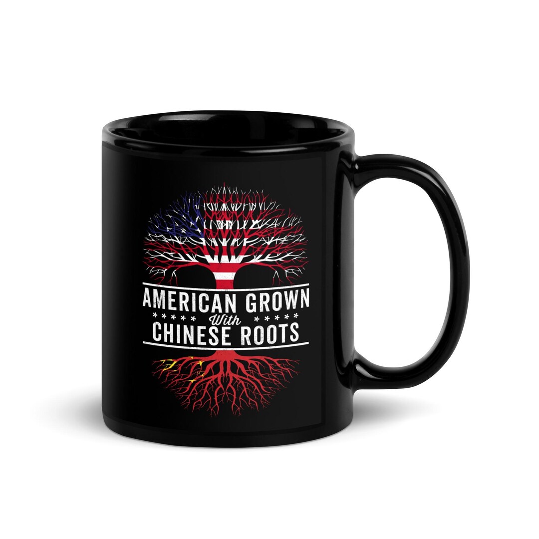 American Grown Chinese Roots Flag Mug - Etsy