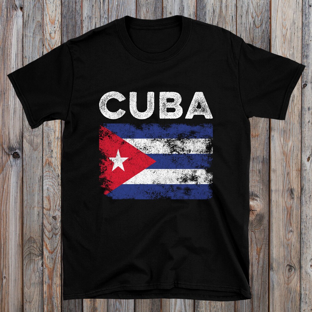 Cuba Flag Distressed Cuban Flag T-shirt - Etsy