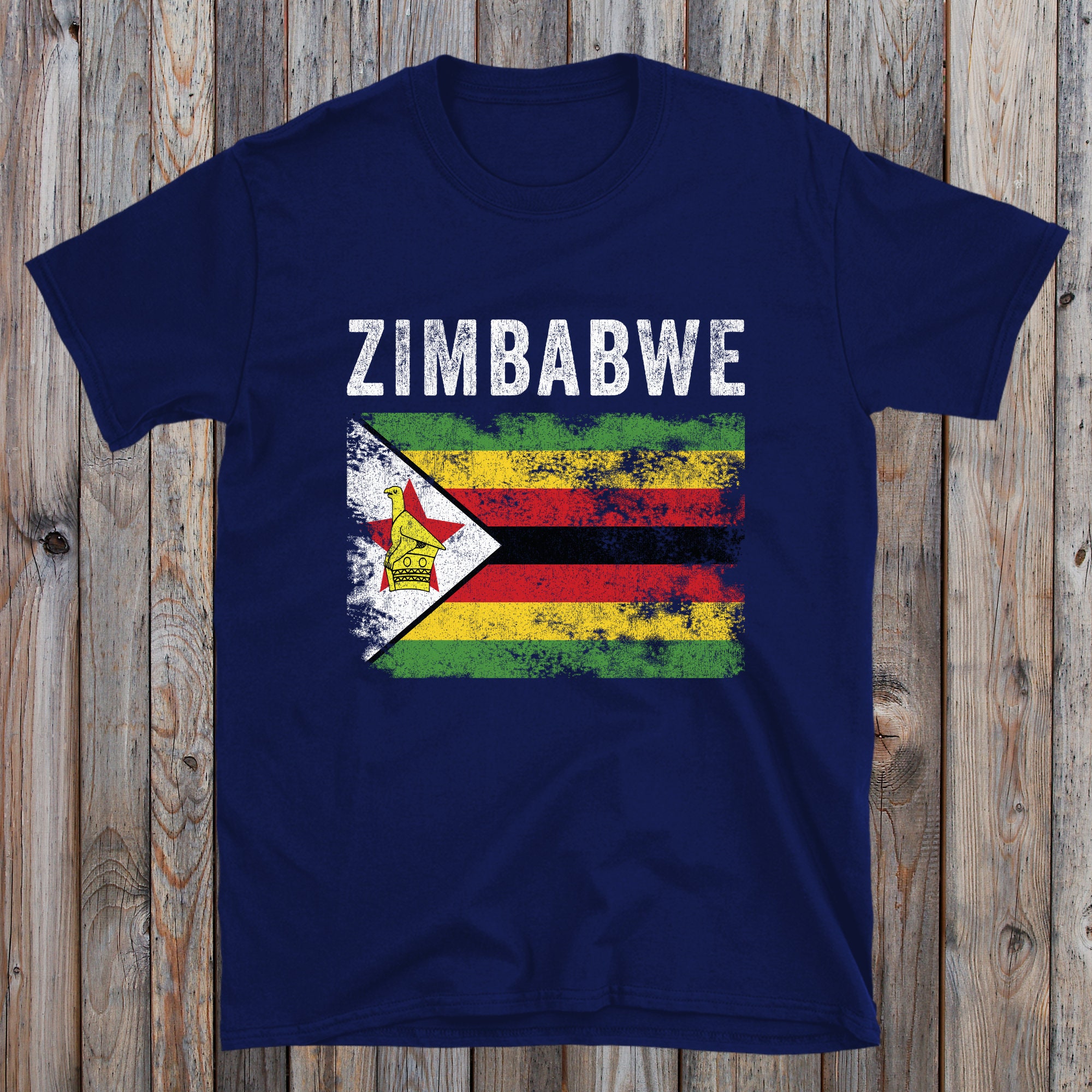 Zimbabwe Flag Distressed Zimbabwean Flag T-shirt - Etsy