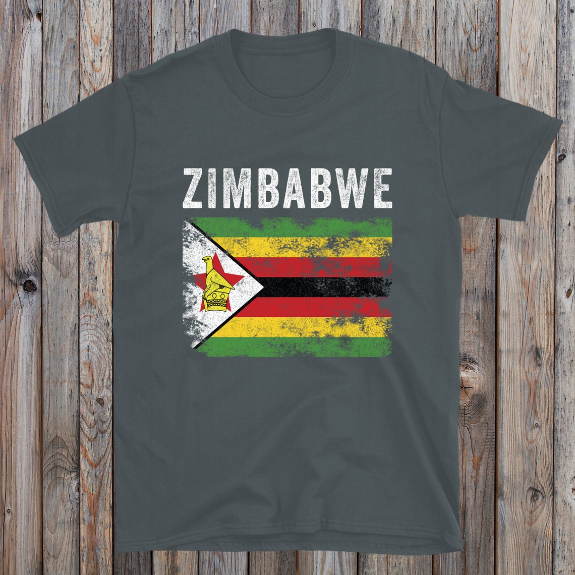 Zimbabwe Flag Distressed Zimbabwean Flag T-shirt - Etsy