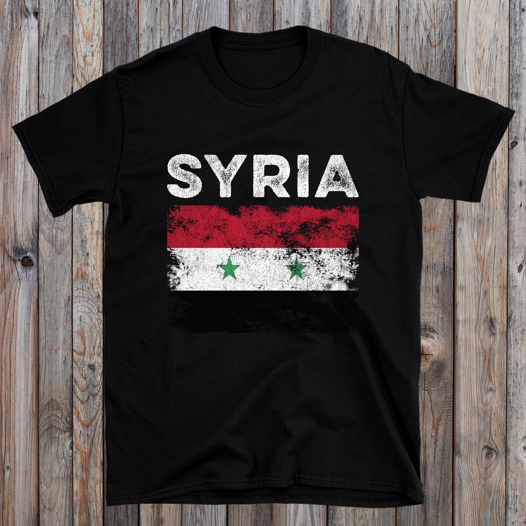 Syria Flag Distressed Syrian Flag T-shirt - Etsy