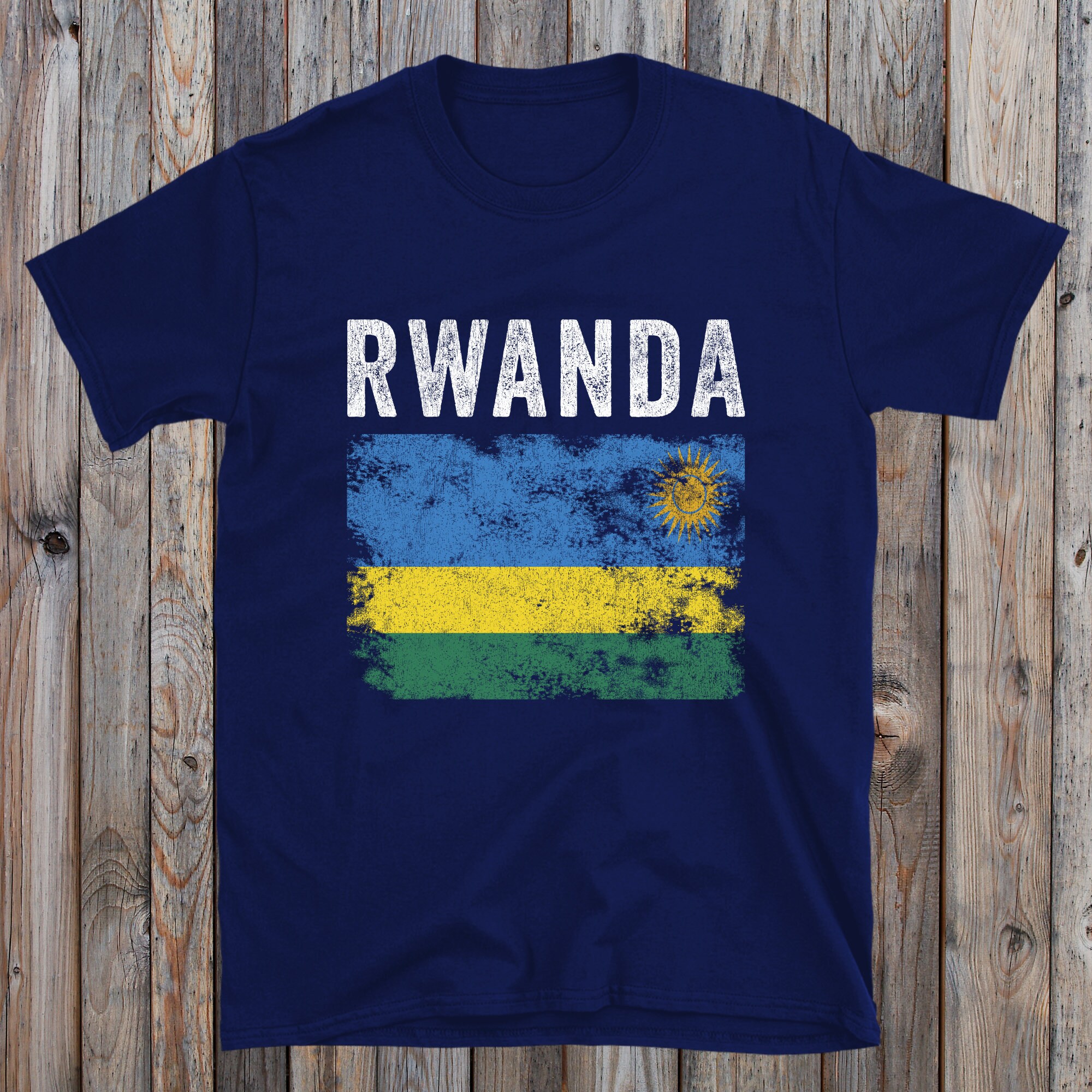 Rwanda Flag Distressed Rwandan Flag T-shirt - Etsy