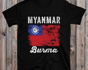 Proud Burmese Flag of Myanmar T-shirt - Etsy