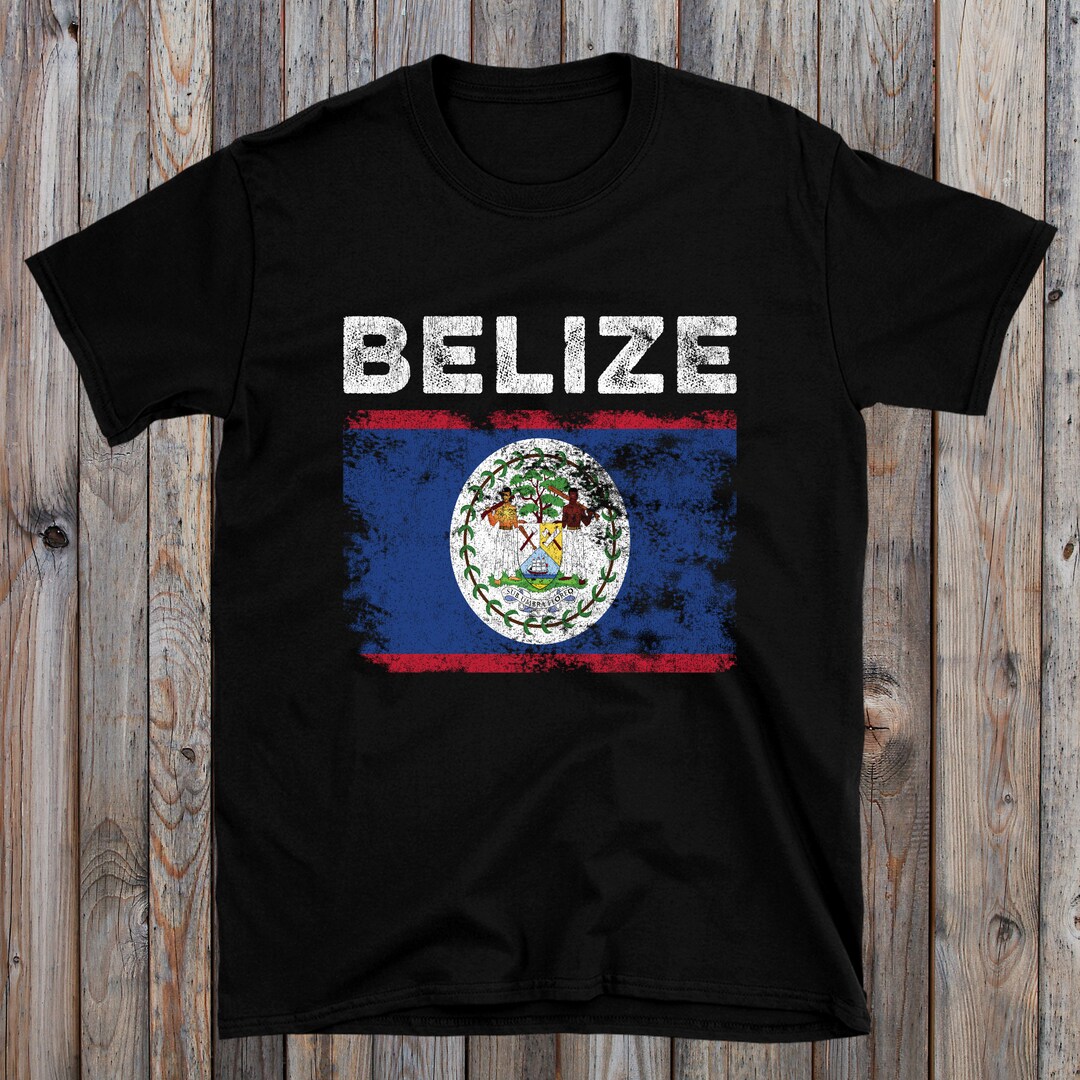 Belize Flag Distressed Belizean Flag T-shirt - Etsy