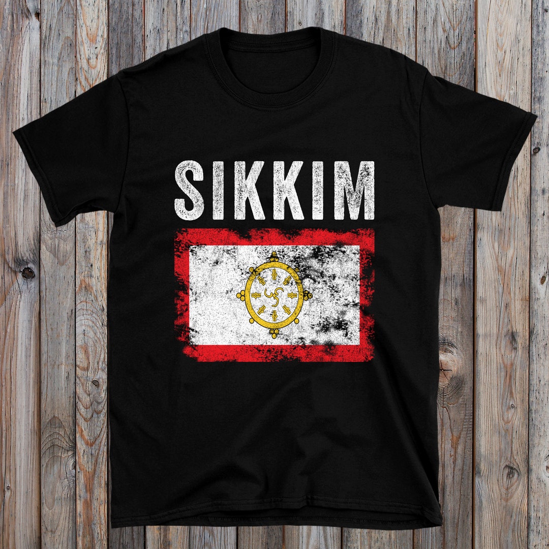 Sikkim Flag Distressed Sikkimese Flag T-shirt - Etsy