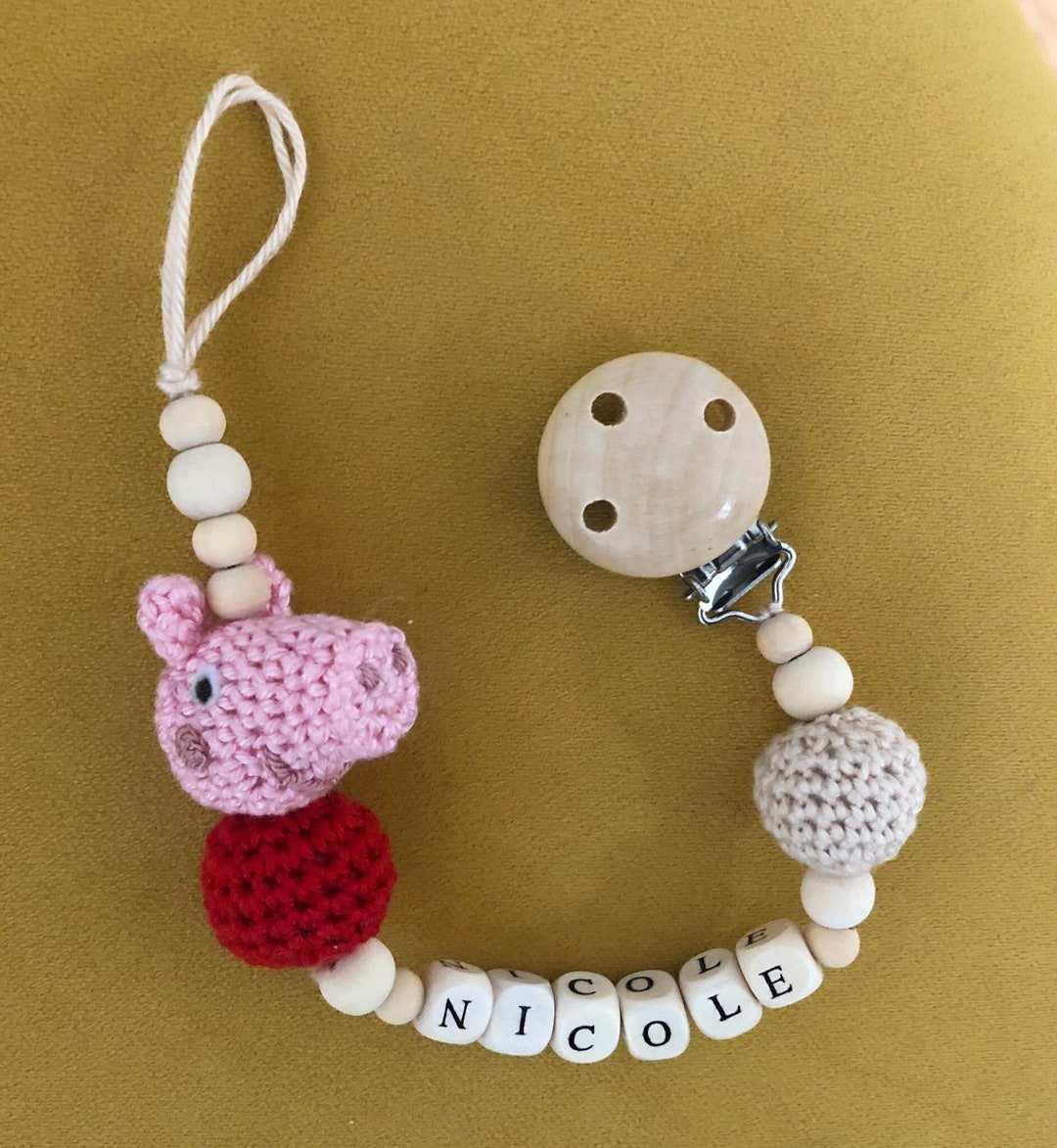 Peppa Pig and George Pig Pacifier Holder Clip Crochet Pattern - Etsy