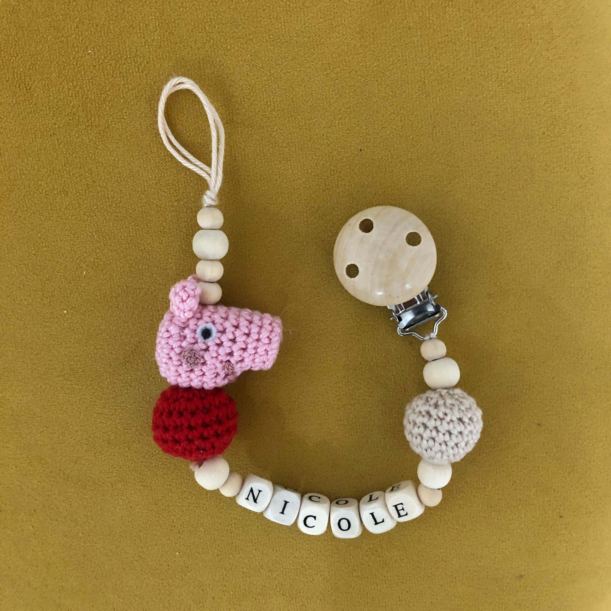 Peppa Pig and George Pig Pacifier Holder Clip Crochet Pattern - Etsy ...