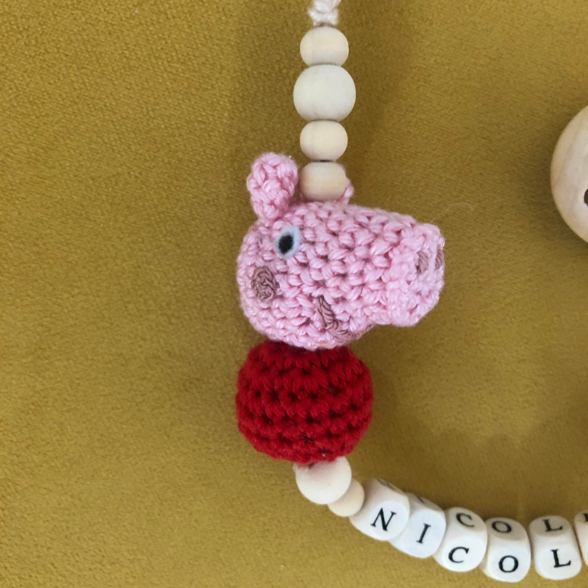 Peppa Pig and George Pig Pacifier Holder Clip Crochet Pattern - Etsy ...