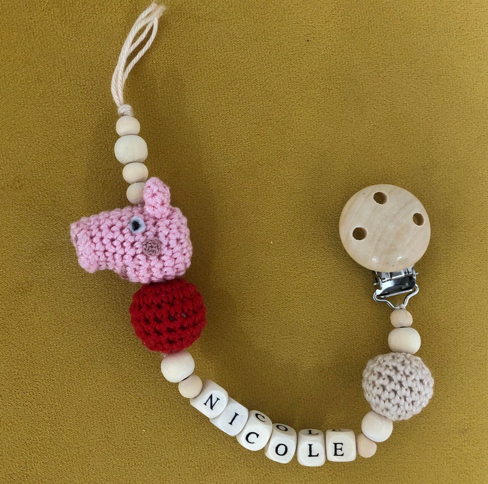 Peppa Pig and George Pig Pacifier Holder Clip Crochet Pattern - Etsy ...