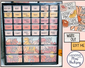 Retro Daisy Toolbox Labels L Editable - Etsy