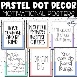 Pastel Dot Motivational Posters: Classroom Decor (digital Download) - Etsy