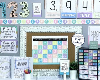 Black & White Elementary Classroom Decor Bundleblack and White Polka ...