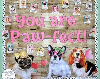 Valentine's Day Bulletin Board Hipster Cat - Etsy