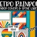 Retro Rainbow Binder Covers and Spine Labels - Etsy