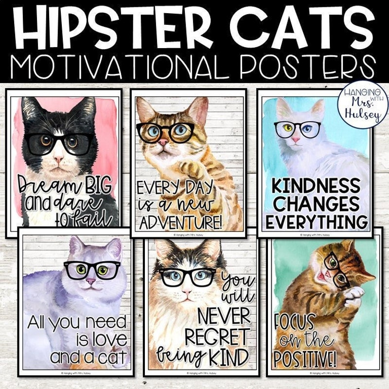 Motivational Cat Posters - Etsy