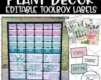 Plant Teacher Toolbox Labels: Editable Classroom Decor (digital ...