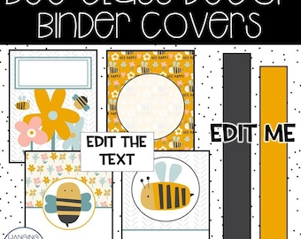Bee-themed Editable Teacher Binder Covers & Spines | Powerpoint ...