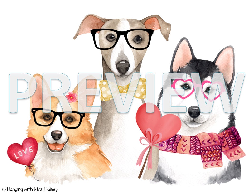 Valentine's Day Bulletin Board Hipster Dog - Etsy