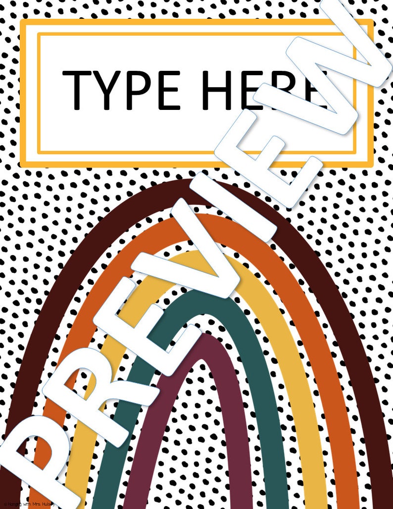 Retro Rainbow Binder Covers and Spine Labels - Etsy