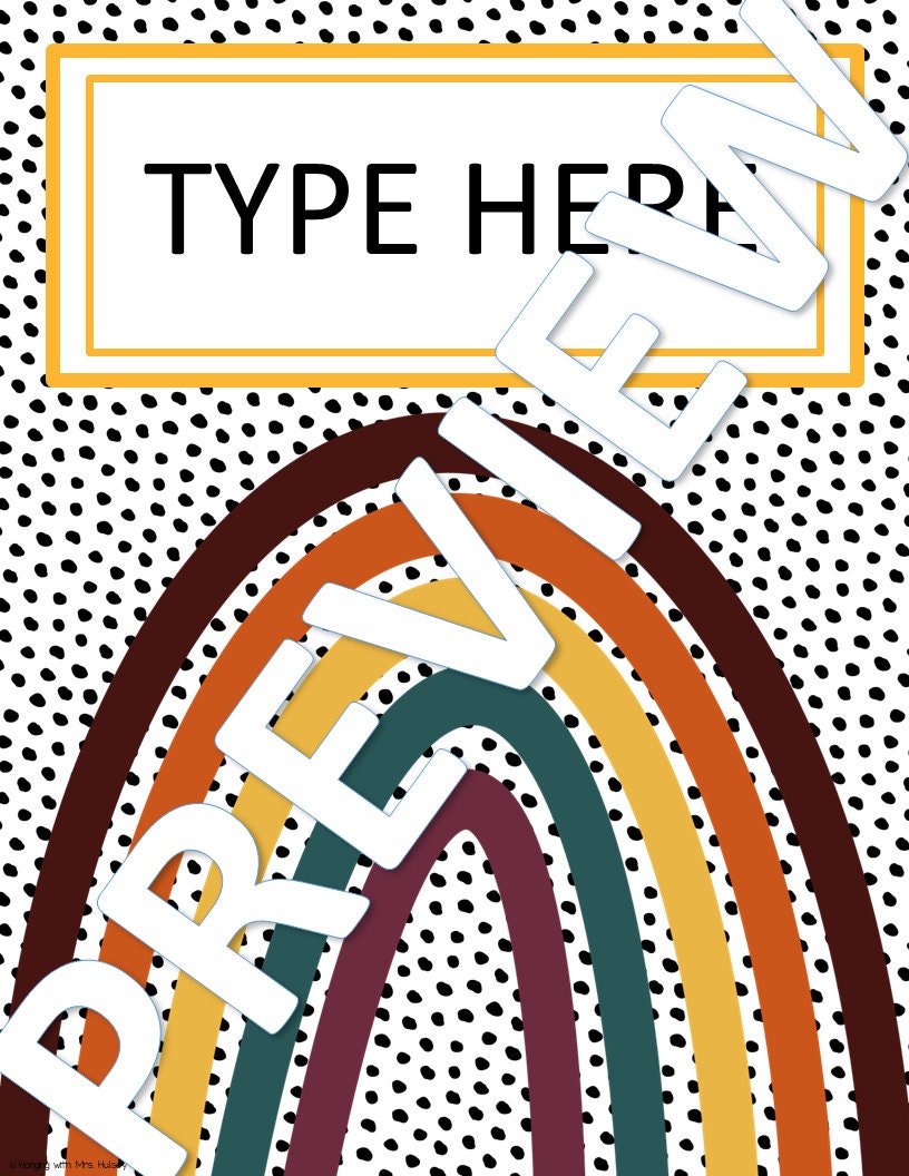 Retro Rainbow Binder Covers and Spine Labels - Etsy