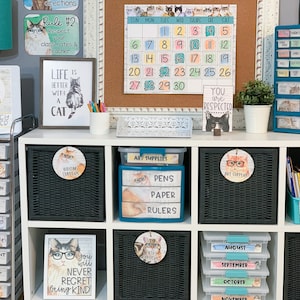 Hipster Cat Classroom Decor Bundle - Etsy