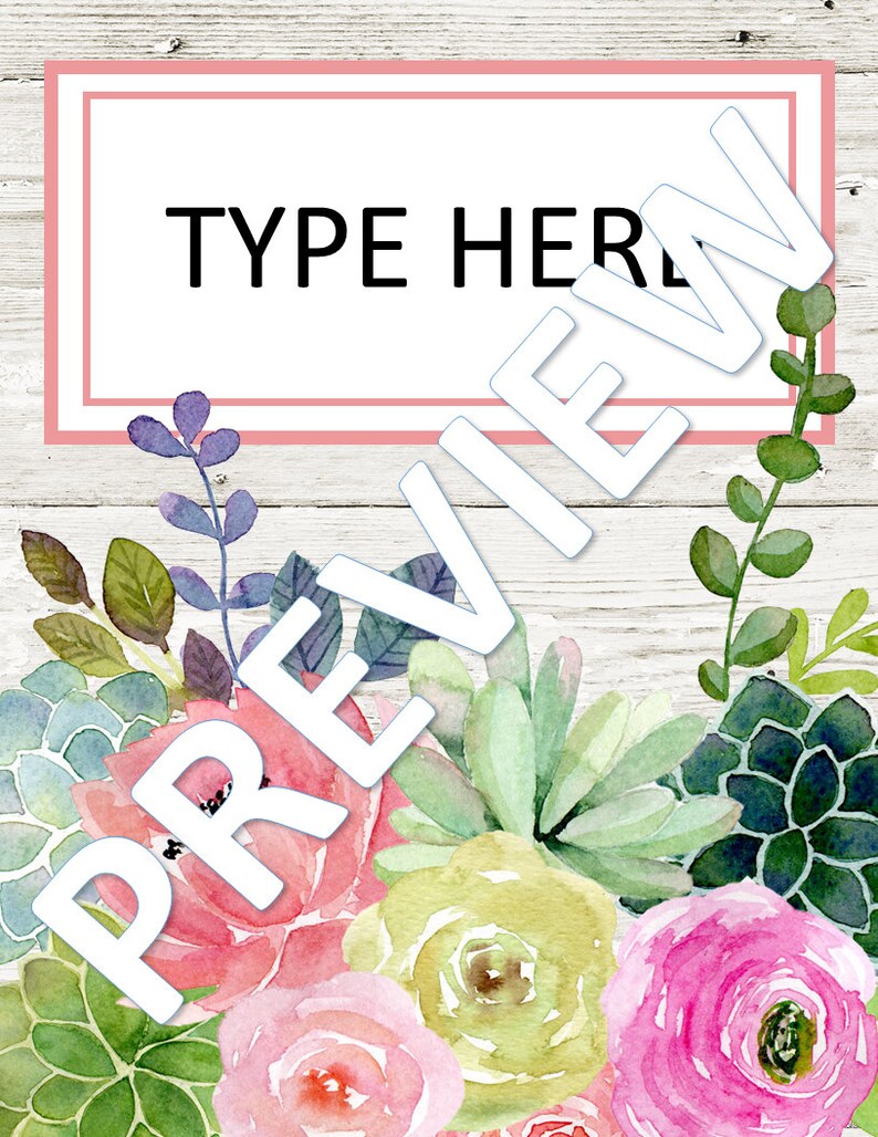 Plant Decor Binder Covers and Spine Labels - Etsy