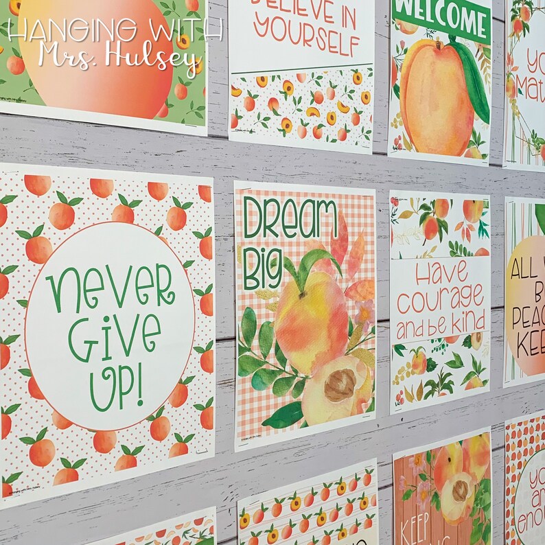 Peach Classroom Decor Bundle - Etsy