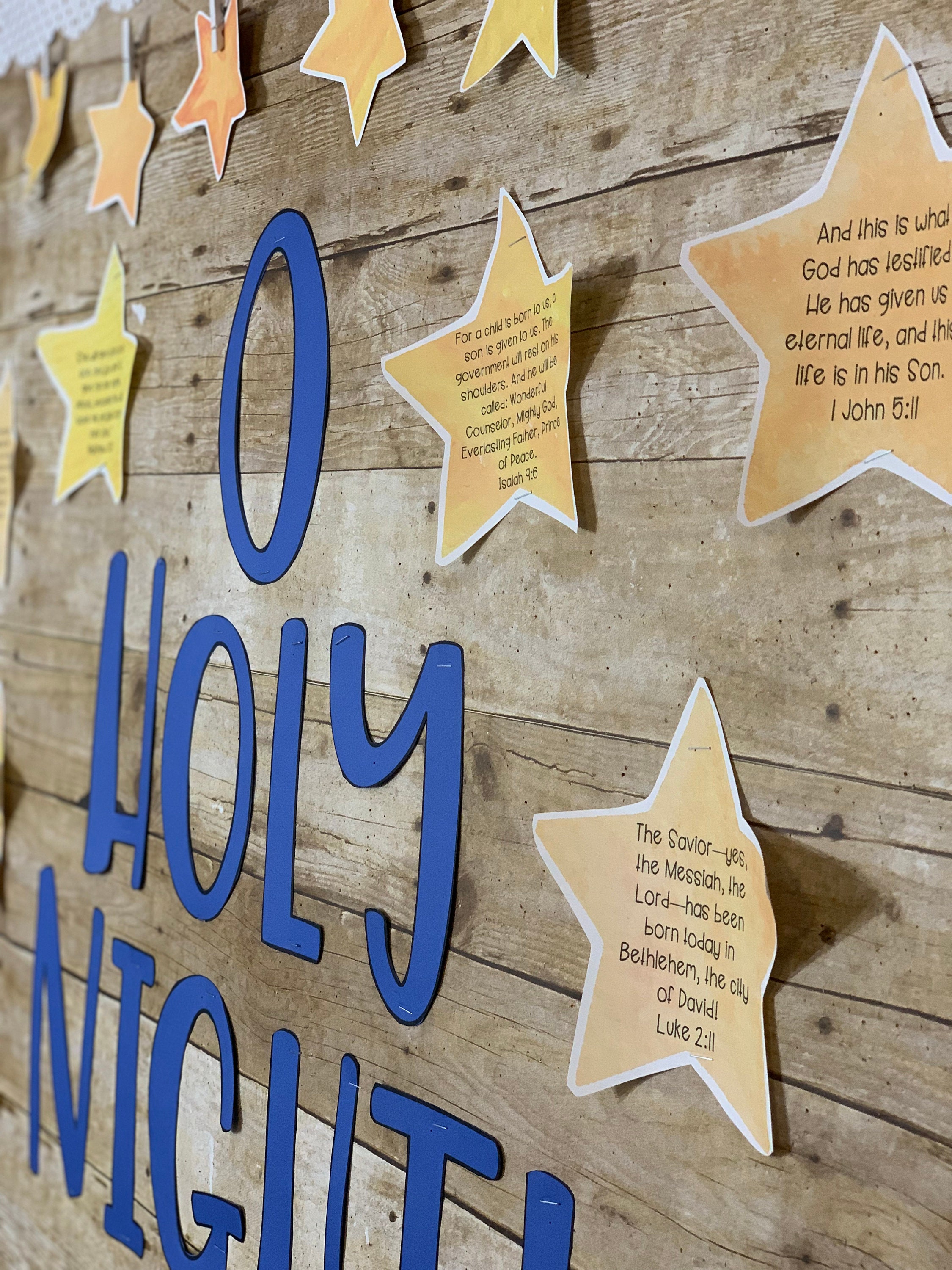 Christmas Nativity Bulletin Board Kit: Bible Verses (digital Download ...