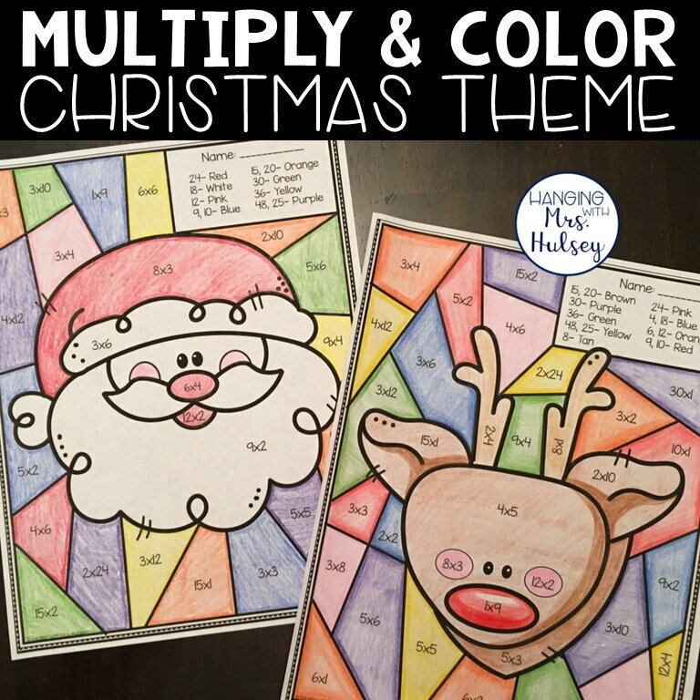 Christmas Multiply and Color - Christmas Math - Multiplication - 3rd ...
