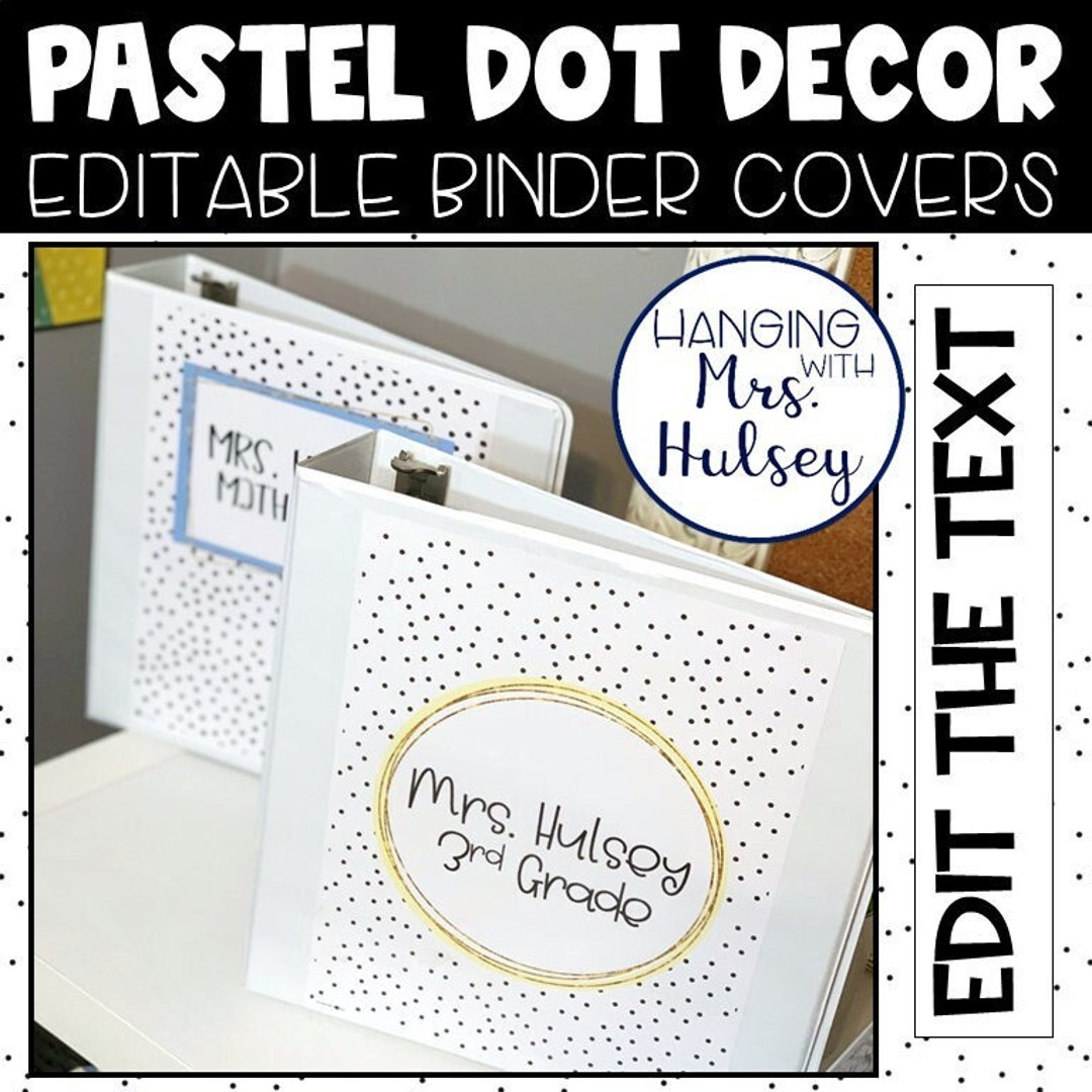 Pastel Dot Binder Covers and Spine Labels - Pastel Decor - Pastel Class ...