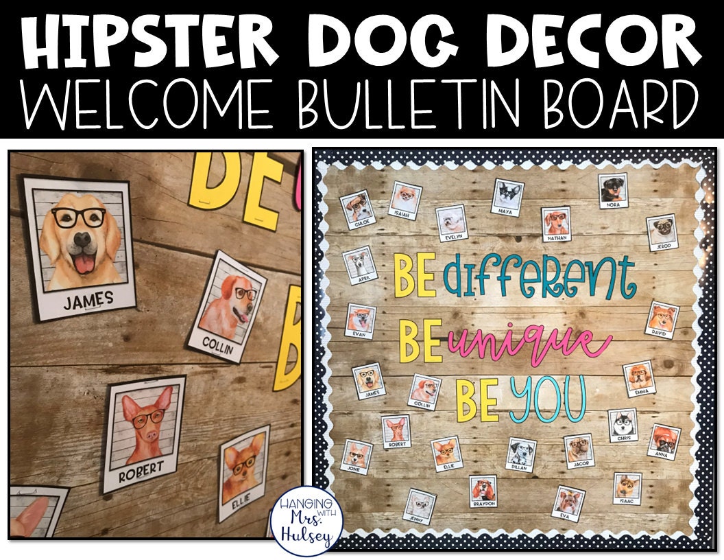Hipster Dog Welcome Back to School Bulletin Board - Etsy