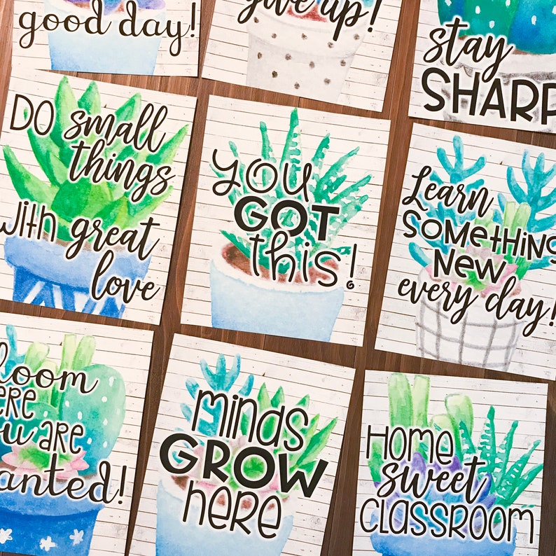 Succulent Motivational Posters: Rustic Classroom Decor (8x10 Print) - Etsy