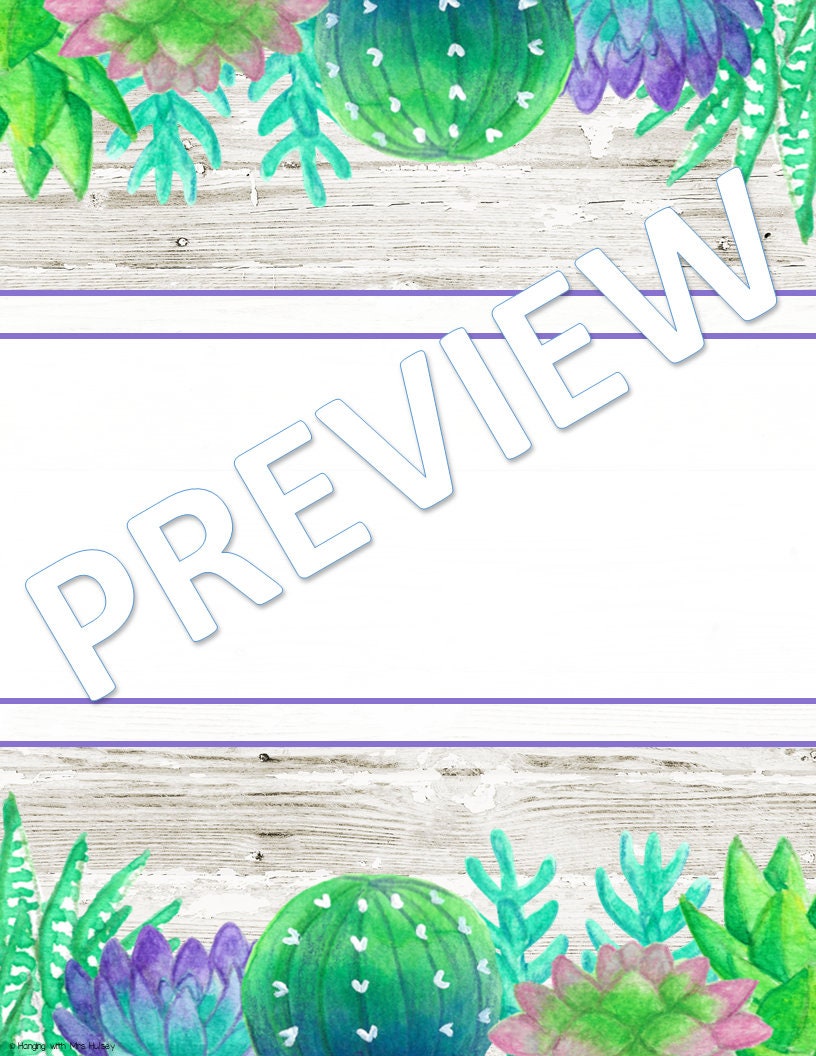 Succulent Binder Covers and Spine Labels - Etsy