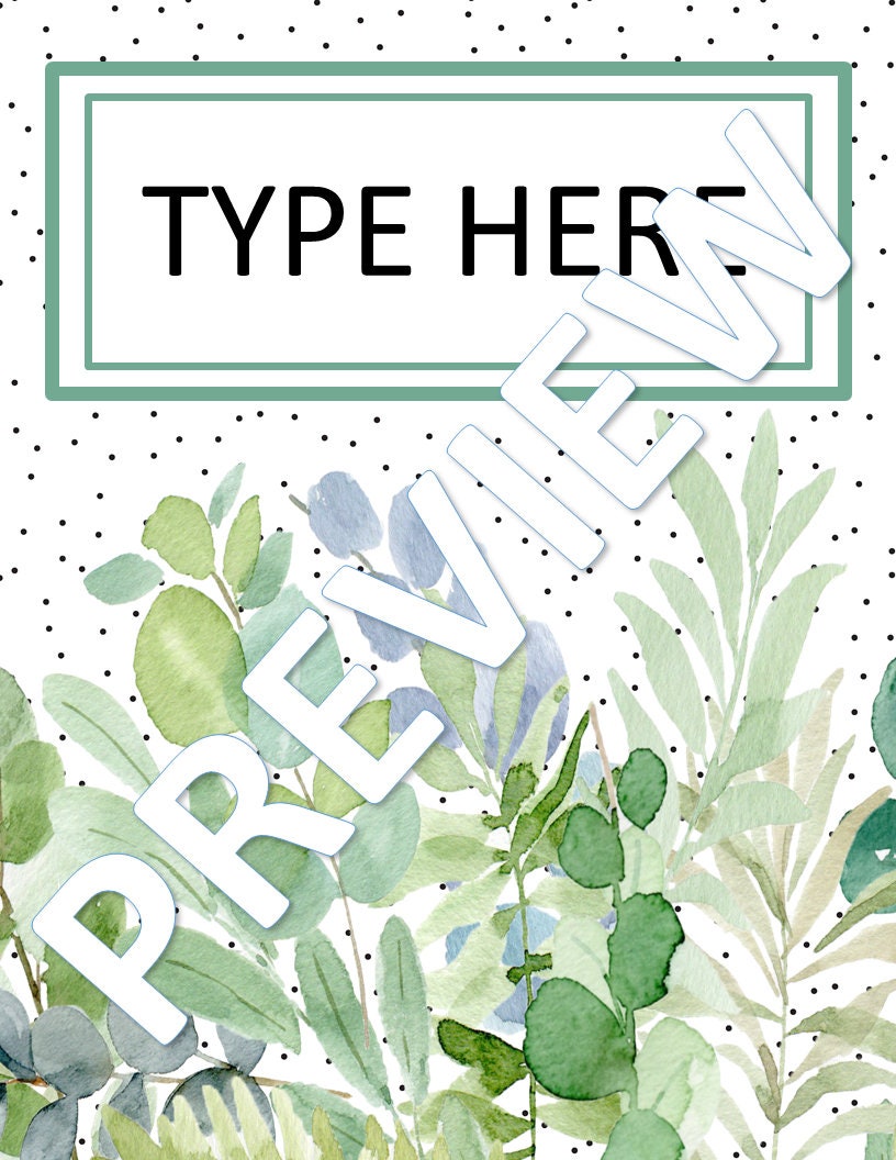 Plant Decor Binder Covers and Spine Labels - Etsy