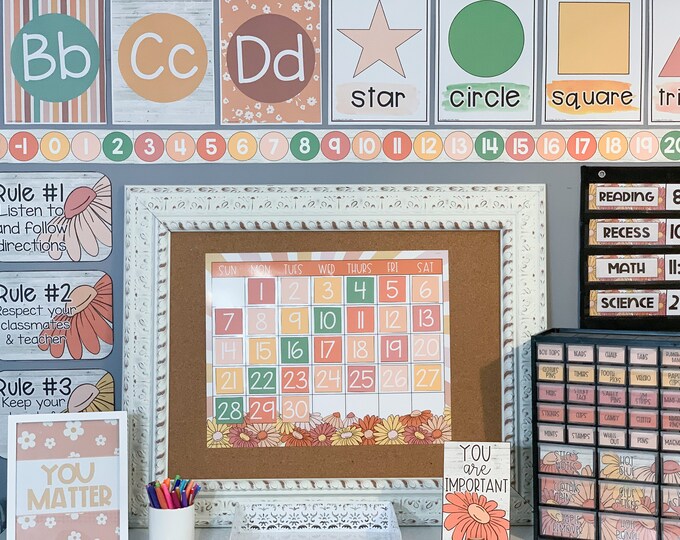 Boho Retro Banner | Bunting | Bulletin Board | Daisy Classroom Decor ...